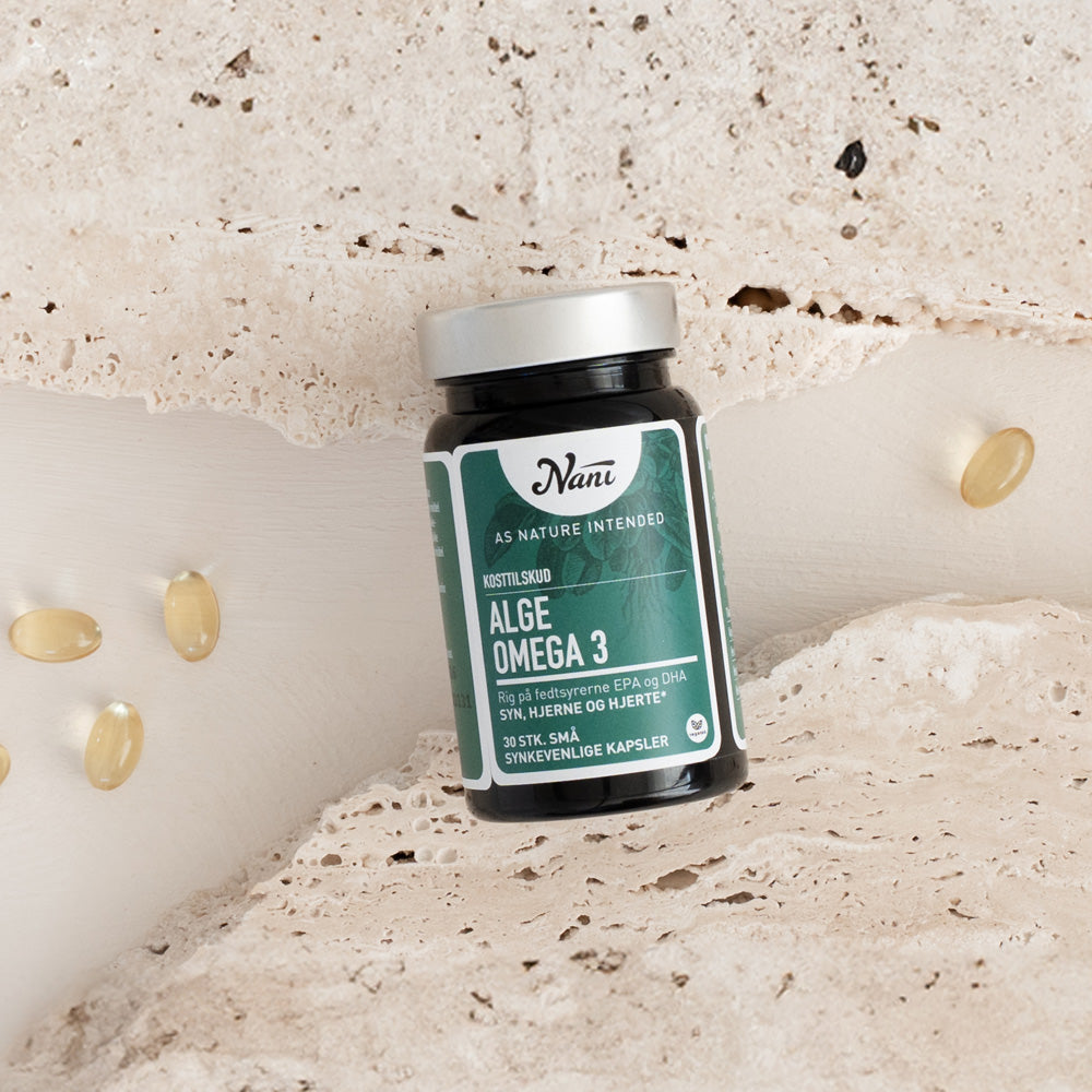 Nani's nye Alge kapsler • Naturligt rig på OMEGA-3 • 100 % vegansk